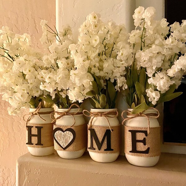 Burlap Mason Jars - Etsy