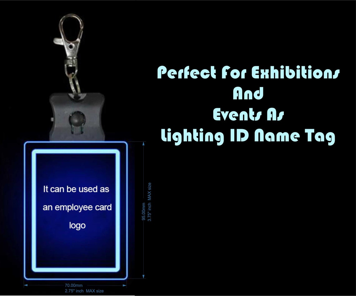Customizable Rechargeable LED Badge: Light up Vendor/con Name Tag - Etsy