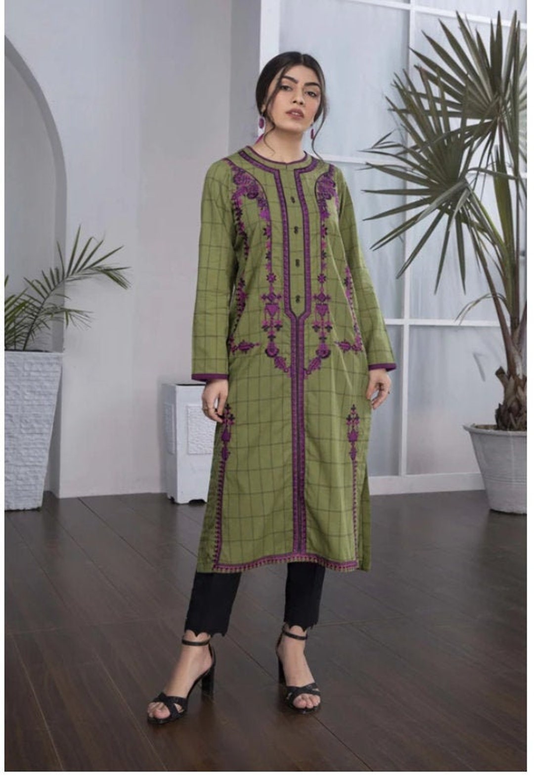 Pakistani Embroidered Kurta | Tunic | Kameez | Top - Etsy