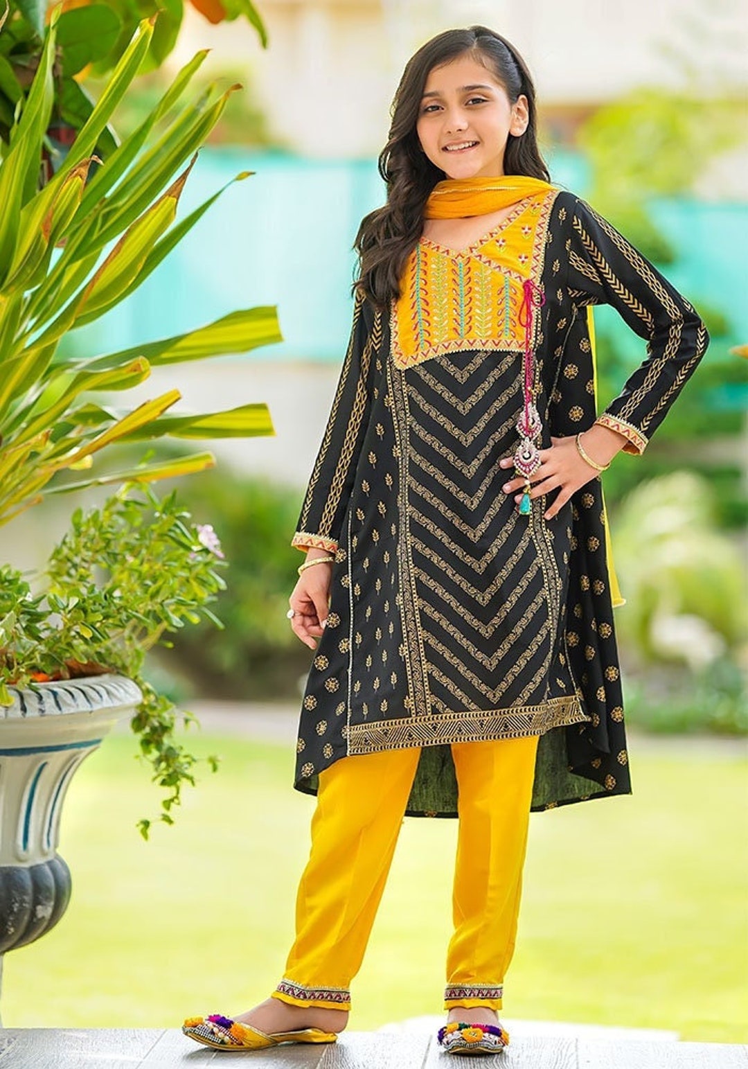 Black Cotton - 3 Piece Shalwar Kameez - Etsy