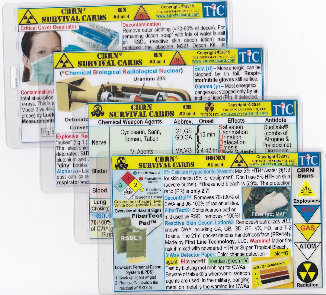 CBRN chemical Biological Radiological Nuclear Survival Card Training ...
