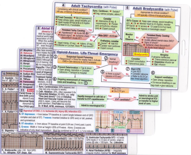 ACLS latest Updates Advanced Cardiac Life Support Survival Card Quick ...