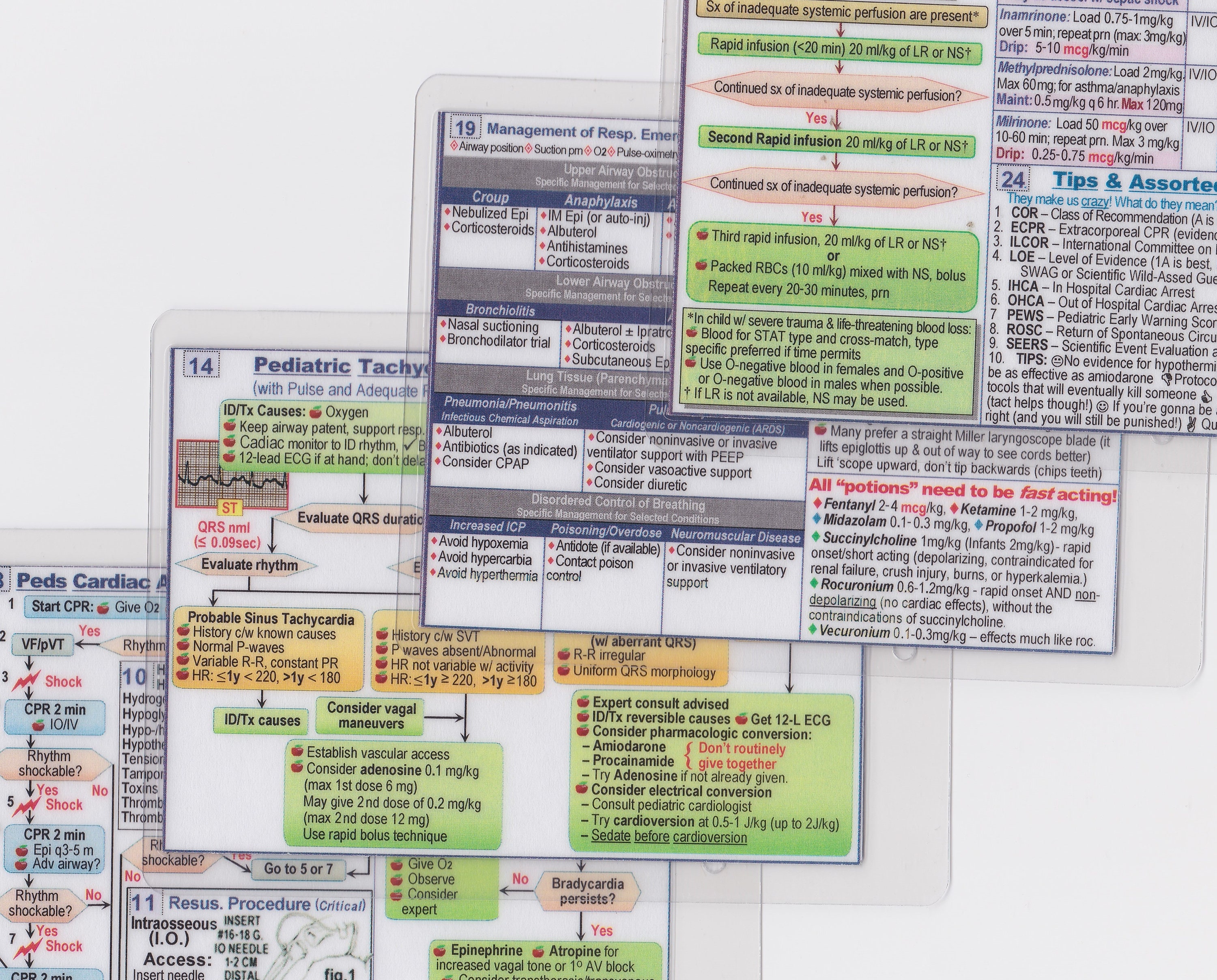 PALS Advanced Cardiac Life Support Survival Card Quick Reference Study ...