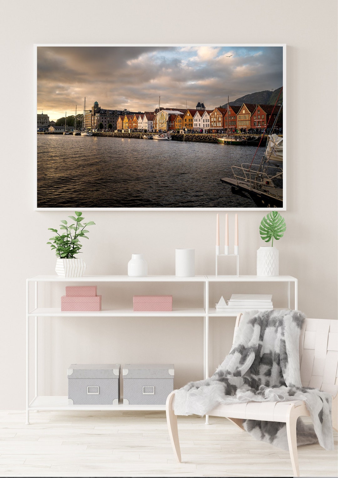 Bergen - Norway - Landscape - Digital Stamp - Travel - City - Colors ...