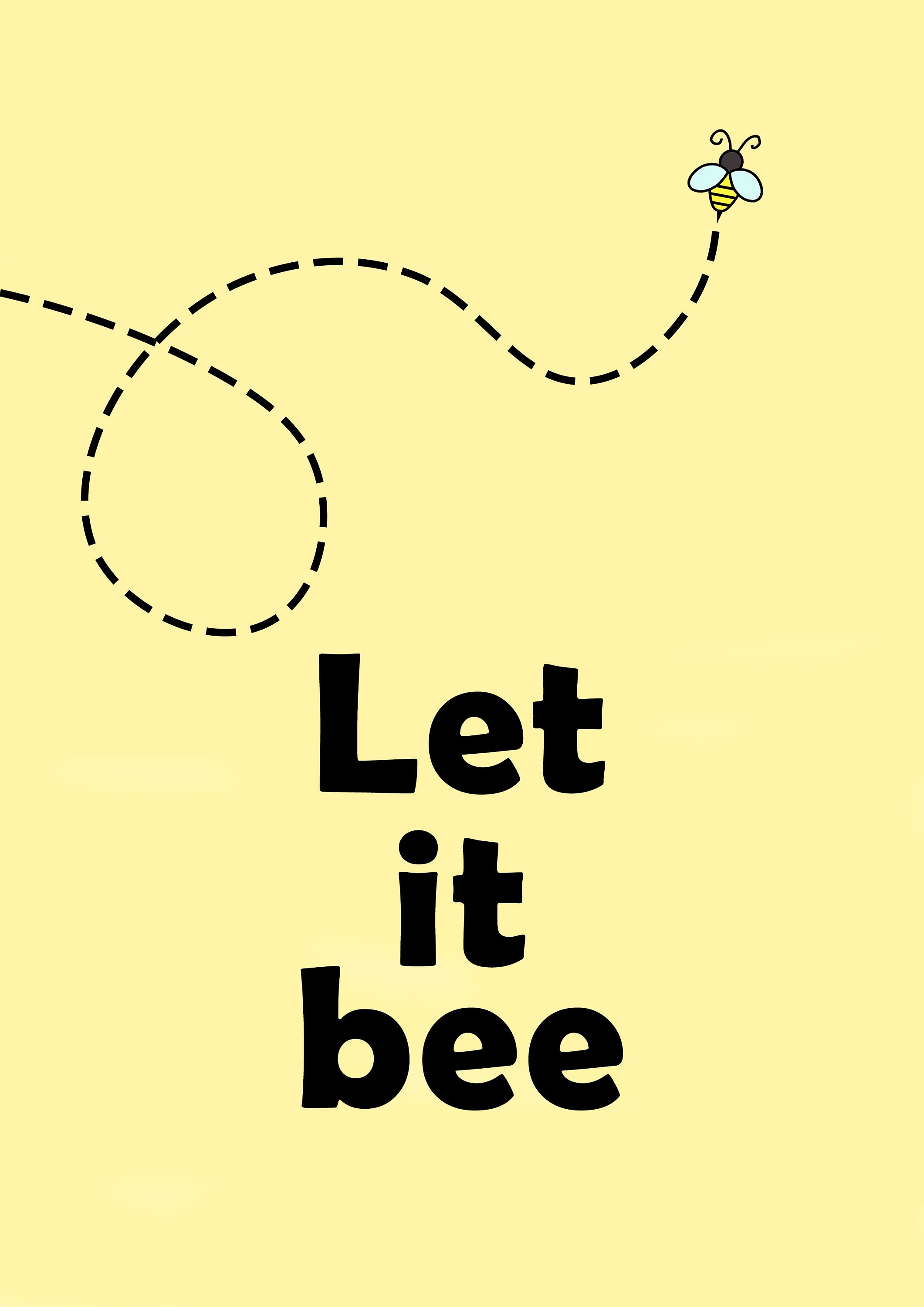 Let It Bee Art Print Wall Art Digital Print Minimal Style Design Frame ...