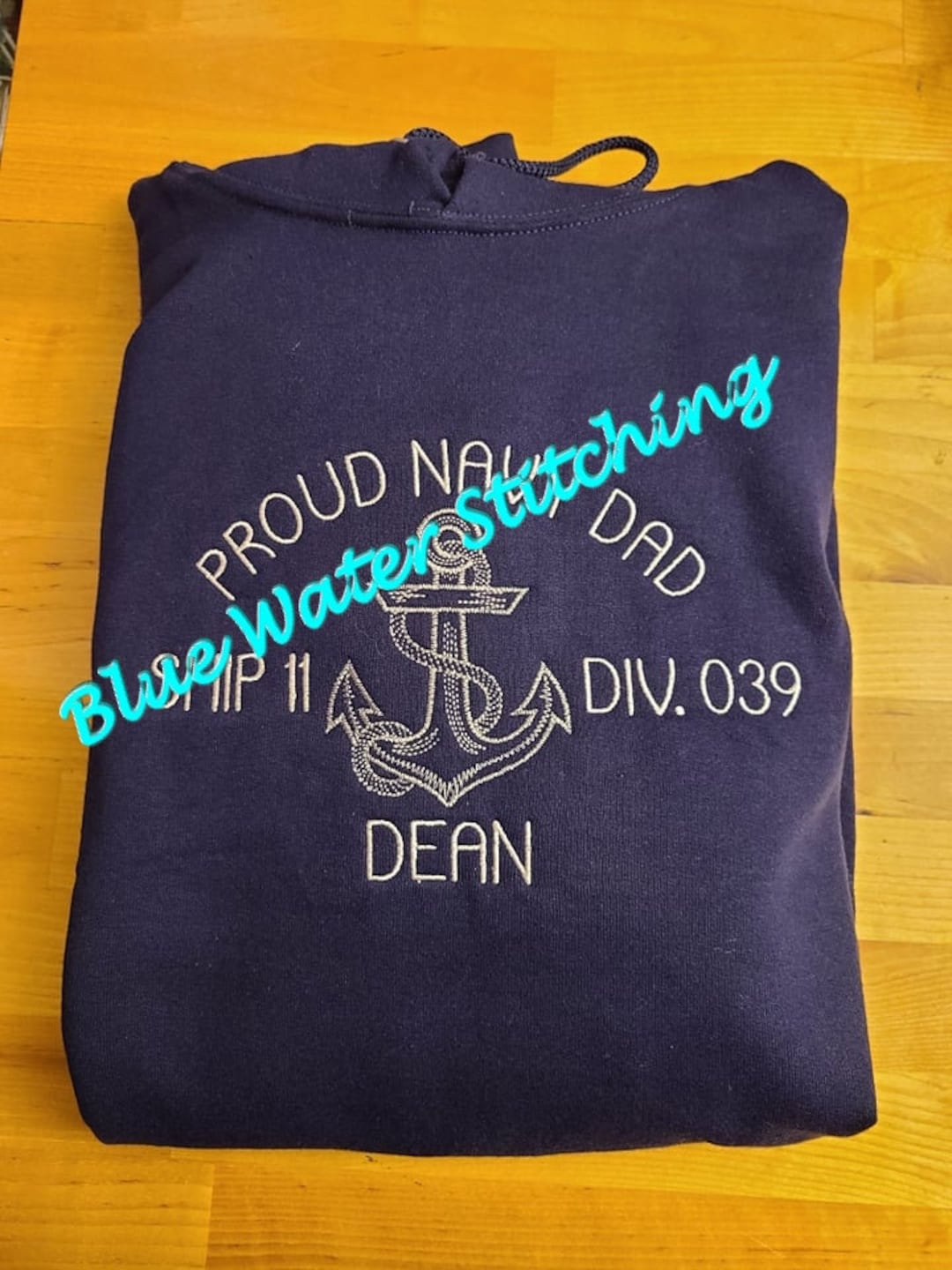 Custom Embroidered Anchor/navy Hooded Sweatshirt - Etsy