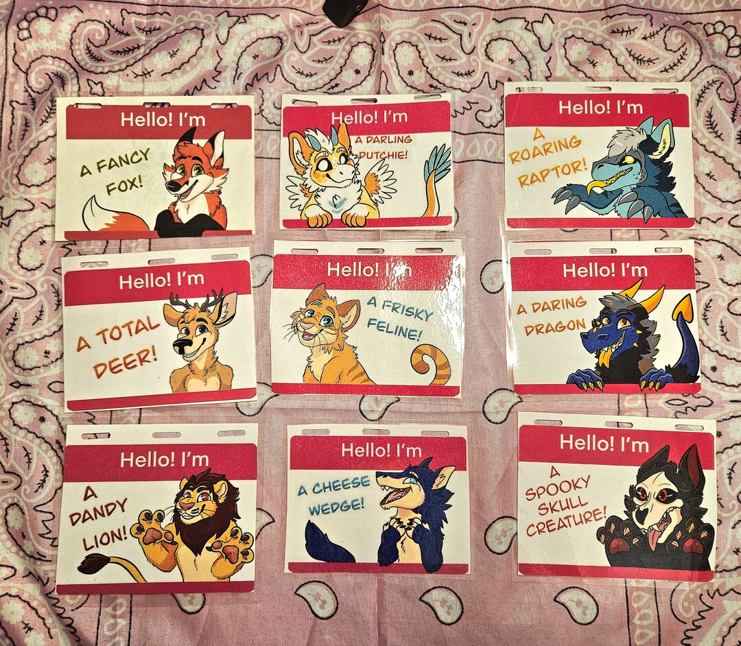 Hello I'm...furry Species Nametag - Etsy