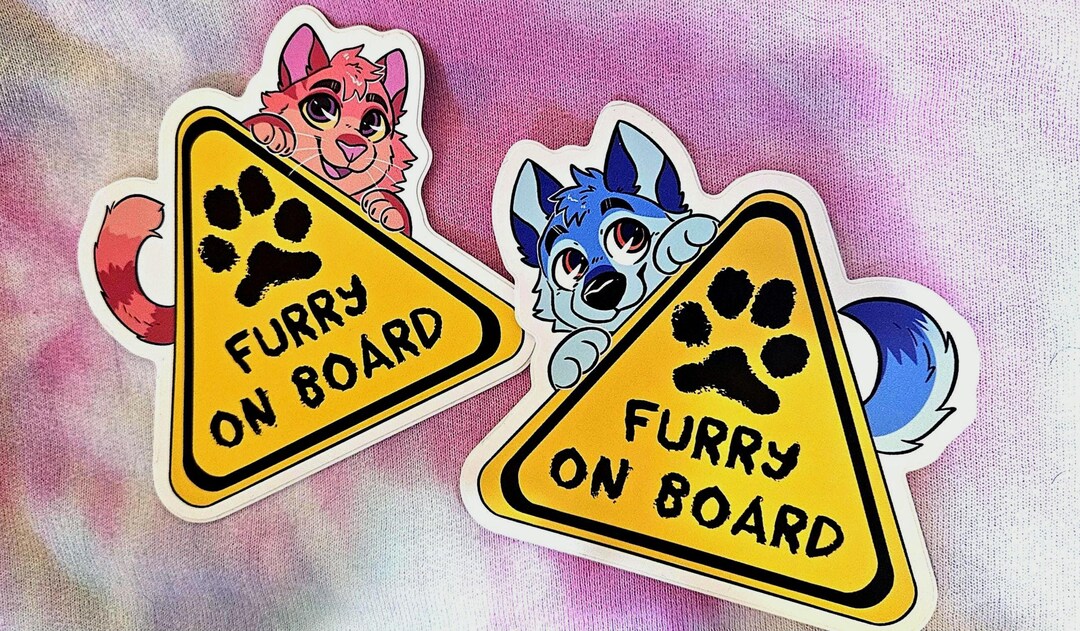 Furry on Board Car Decal - Etsy