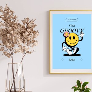 Stay Groovy, Baby - Smiley Face | Printable Home Art - Etsy