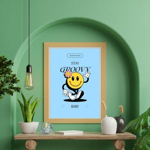 Stay Groovy, Baby - Smiley Face | Printable Home Art - Etsy