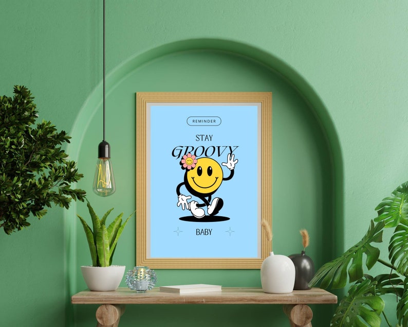 Stay Groovy, Baby - Smiley Face | Printable Home Art - Etsy