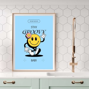 Stay Groovy, Baby - Smiley Face | Printable Home Art - Etsy