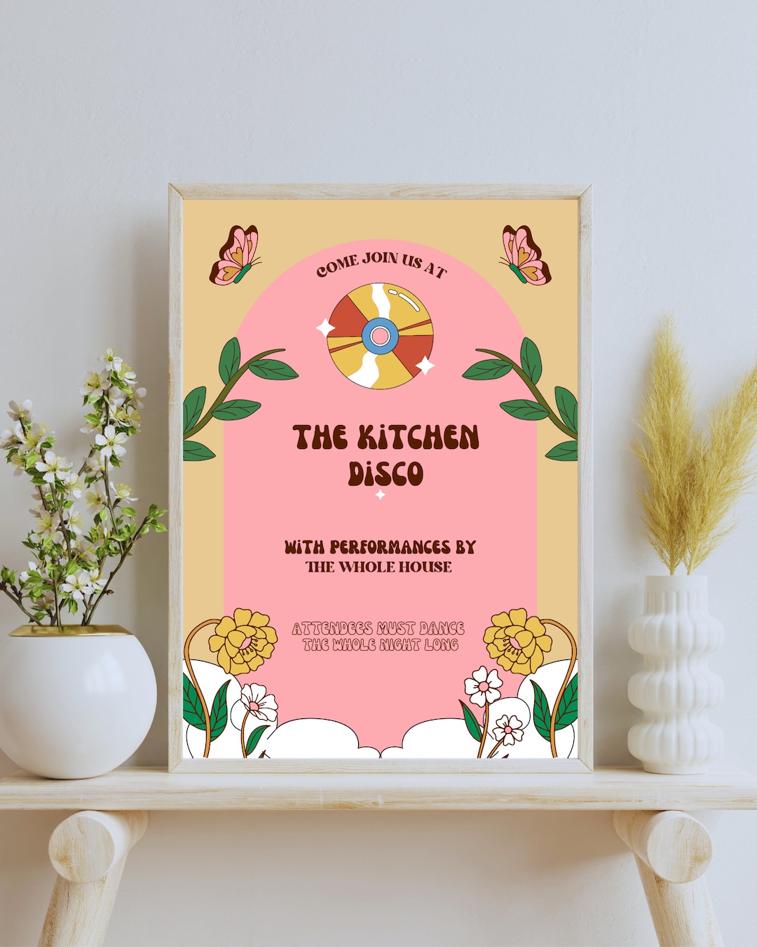 The Kitchen Disco Retro Print Digital Illustration Digital Download ...