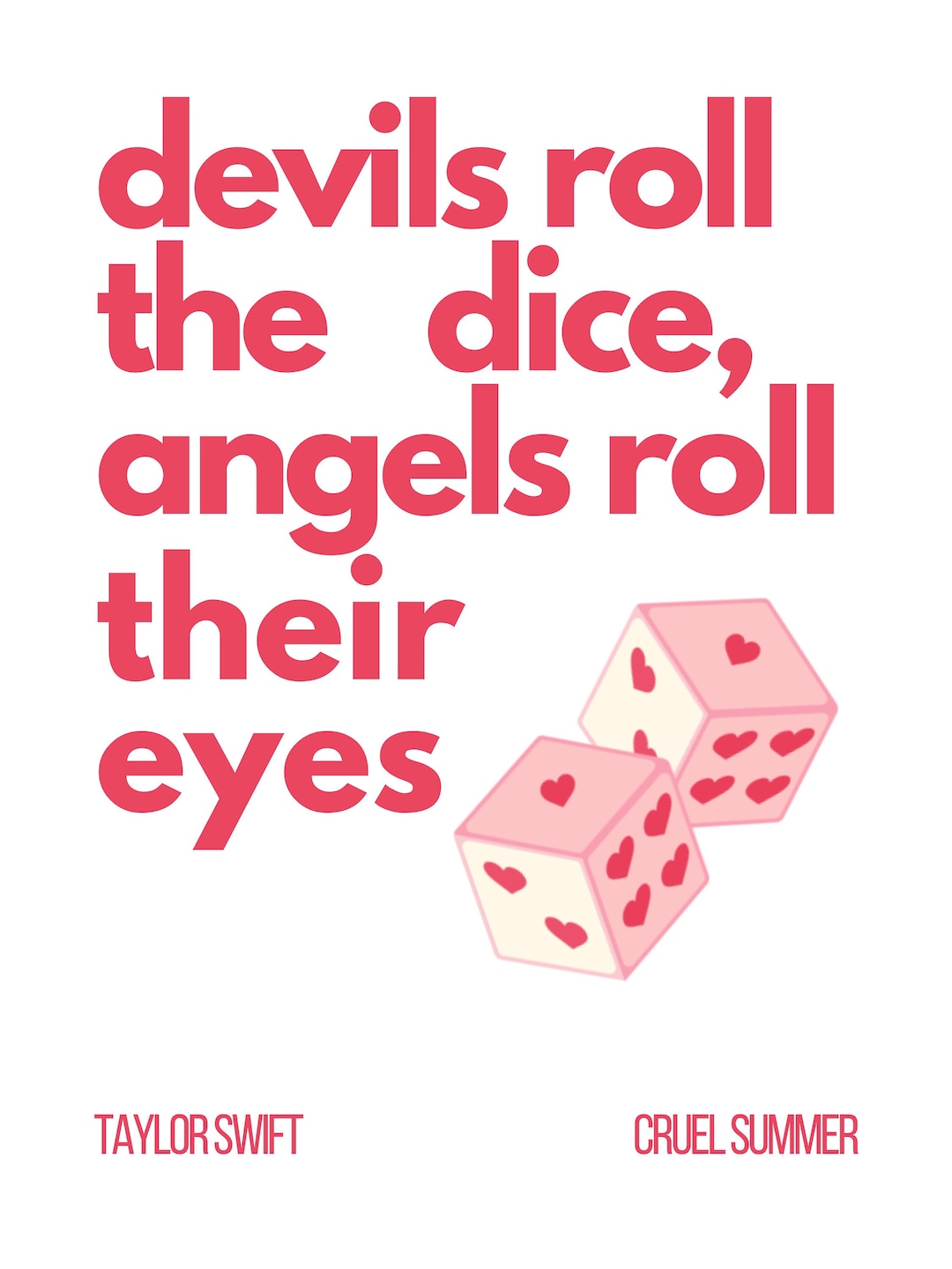 Taylor Swift Cruel Summer Devils Roll Digital Wall Print Download - Etsy