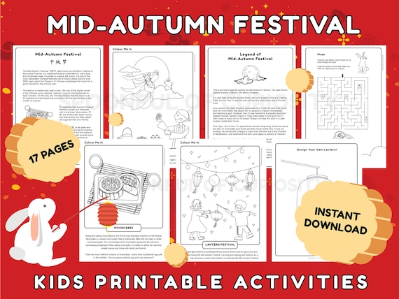 Mid-autumn Festival Educational Activities Worksheets Learn - Etsy