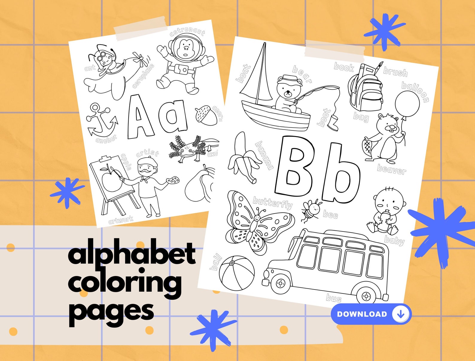 Preschool Printables Alphabet Coloring Pages Sheets Printable Learning ...