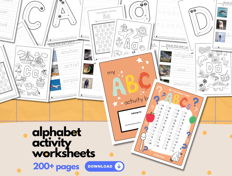 Printable Alphabet Tracing Worksheets Activities ABC - Handwriting ...