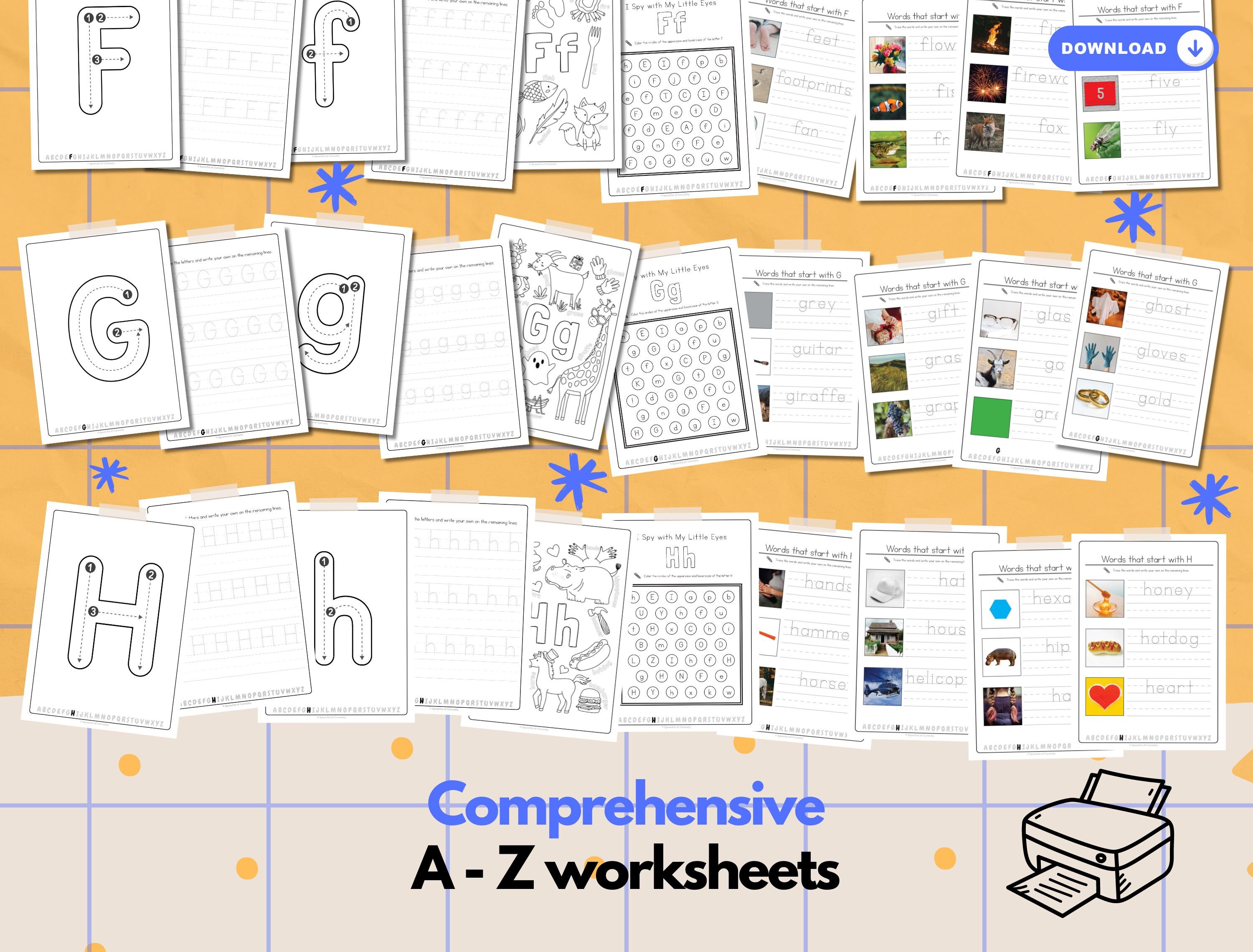 Printable Alphabet Tracing Worksheets Activities ABC Handwriting ...