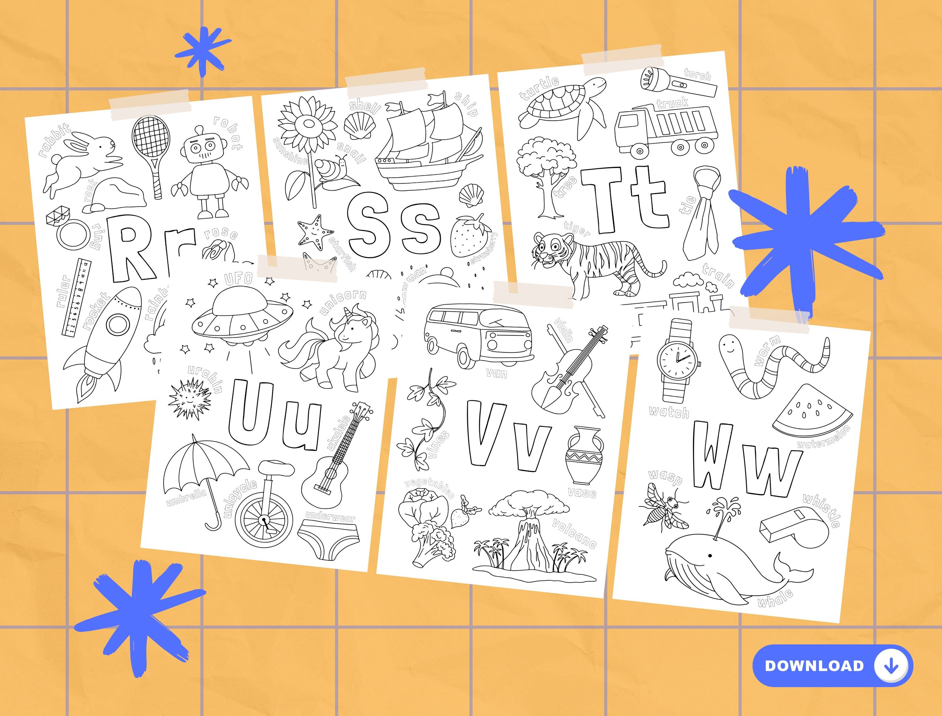 Preschool Printables Alphabet Coloring Pages Sheets Printable Learning ...
