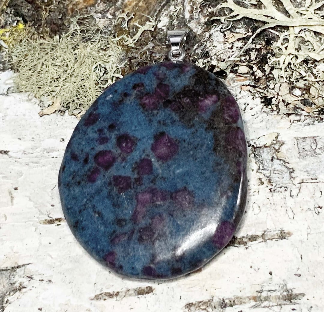 KRIO® 1x Disthen With Ruby Disc Stone as Pendant With Silver Loop 1 5 ...