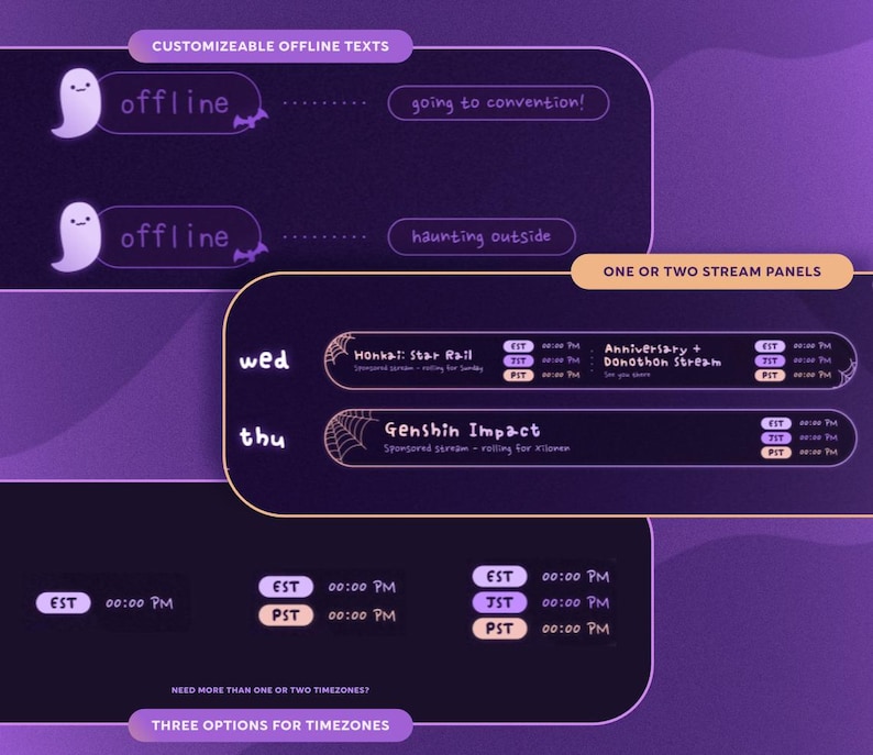 It's Spooky Time Schedule Template | Halloween Ghost Purple Orange ...