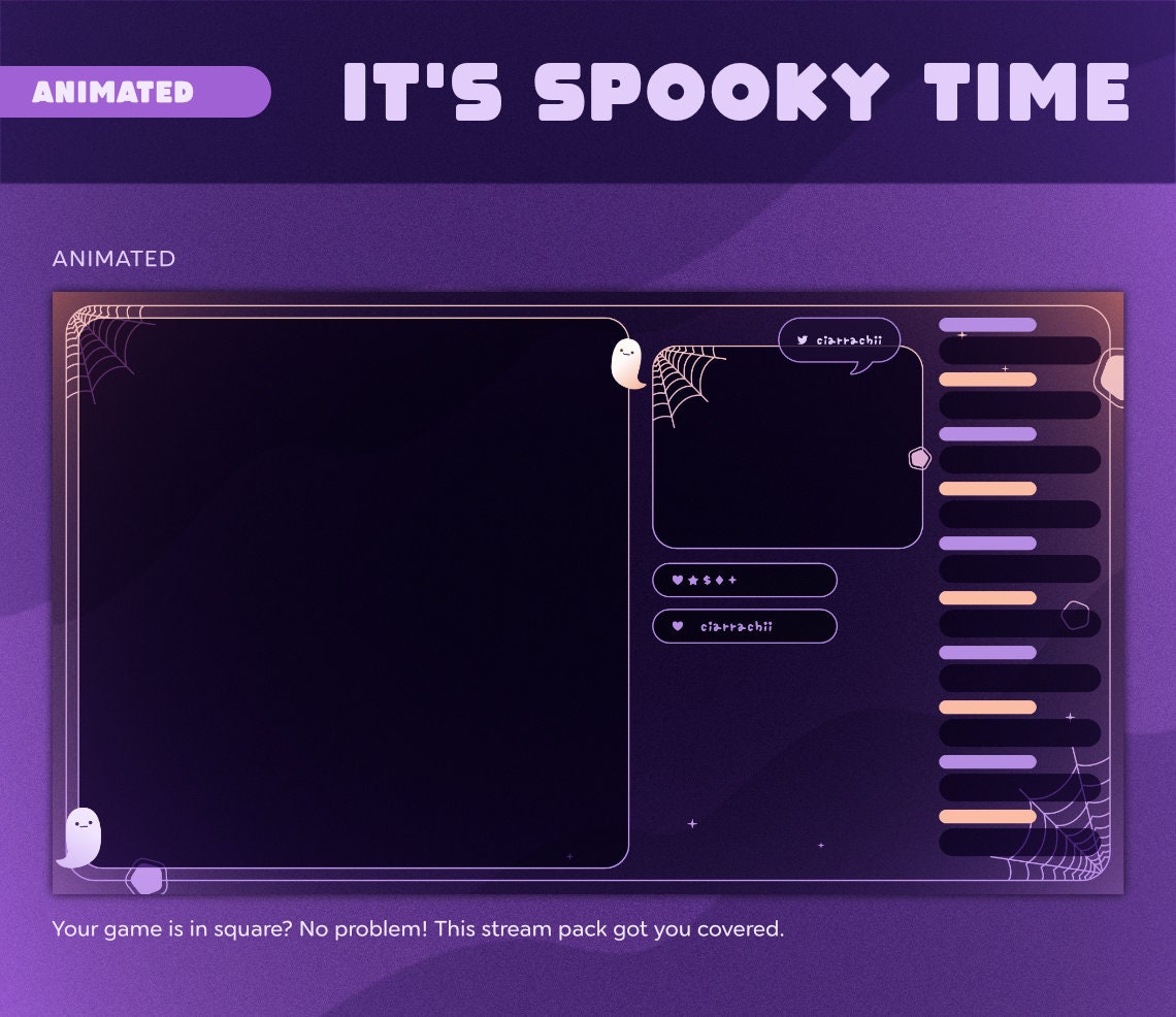 It's Spooky Time Animated Twitch Pack Halloween Ghost - Etsy