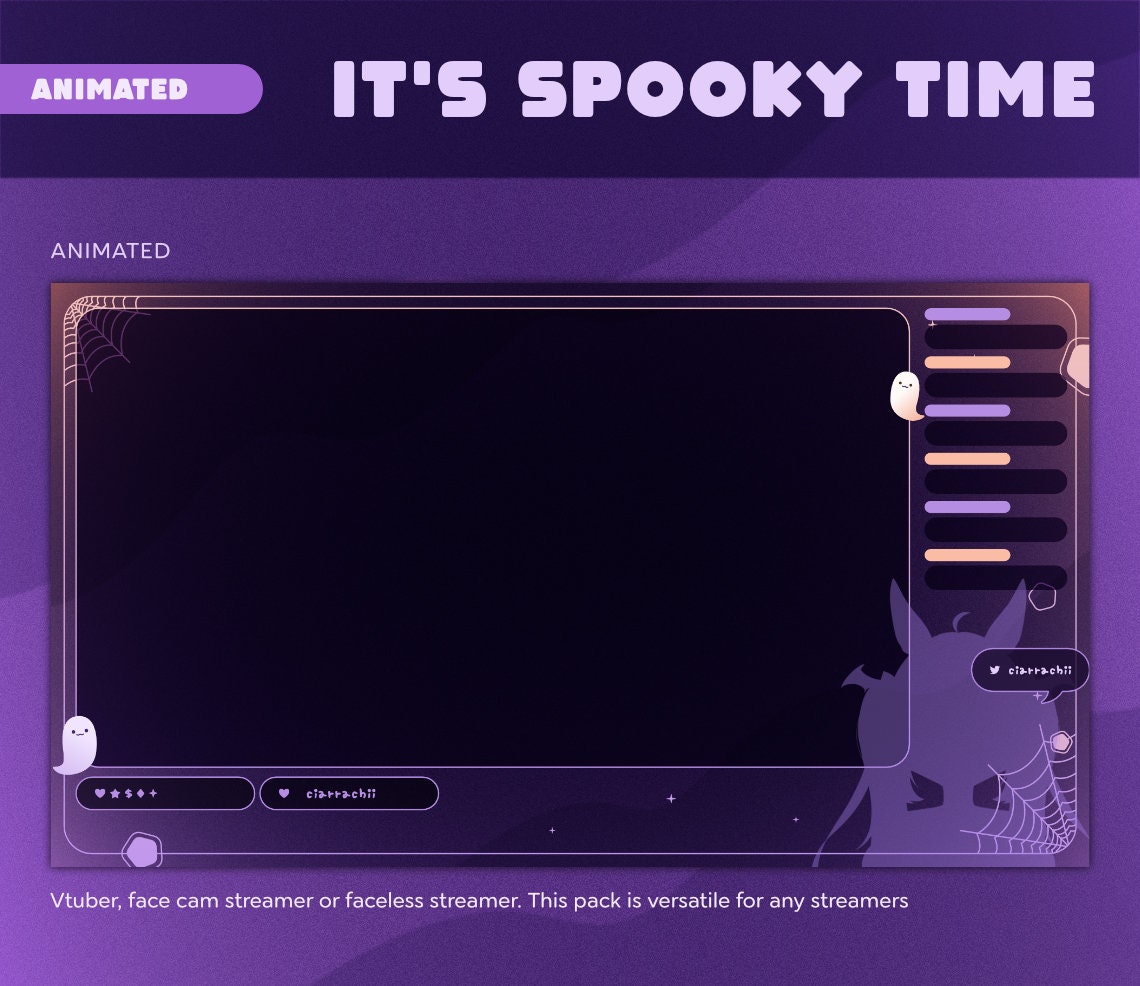 It's Spooky Time Animated Twitch Pack Halloween Ghost - Etsy