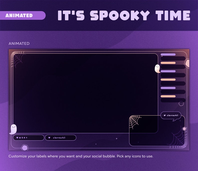 It's Spooky Time Animated Twitch Pack | Halloween Ghost Purple Orange ...