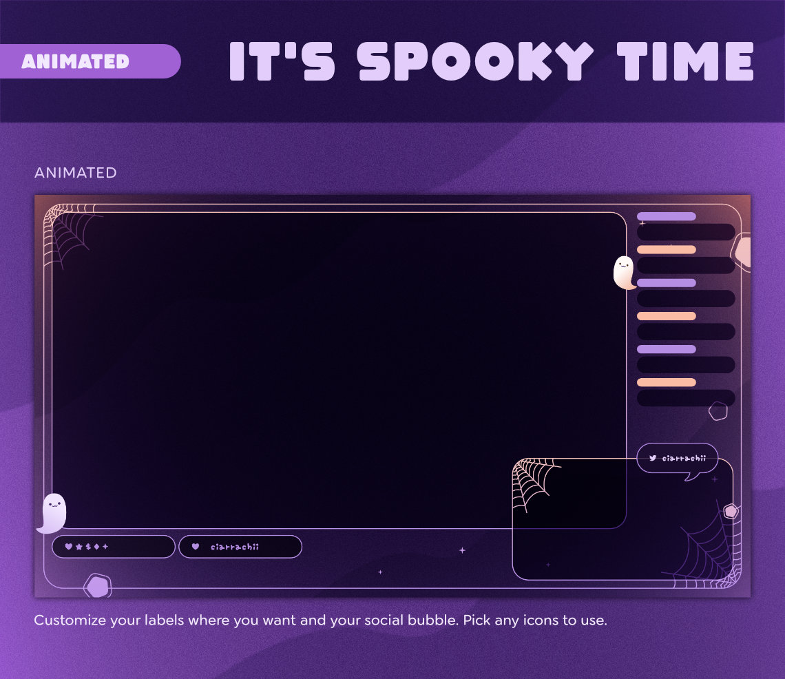 It's Spooky Time Animated Twitch Pack | Halloween Ghost Purple Orange ...