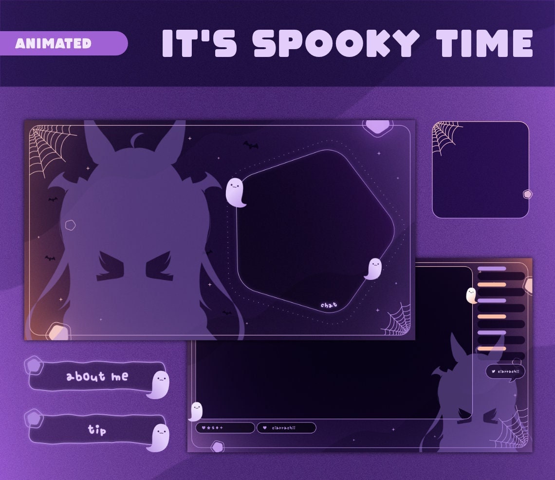 It's Spooky Time Animated Twitch Pack Halloween Ghost - Etsy
