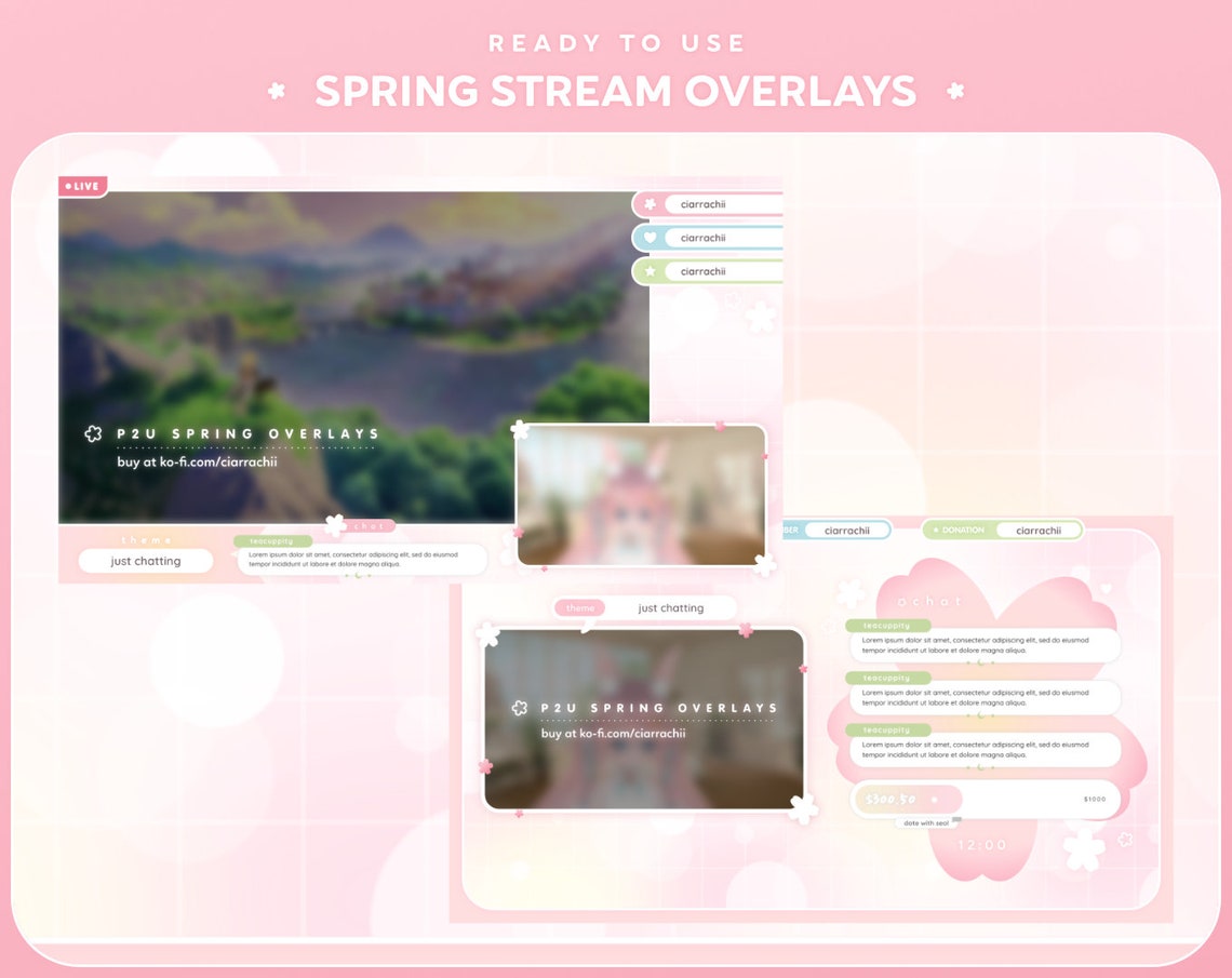 Spring Just Chatting & Game Stream Overlays for Twitch and - Etsy