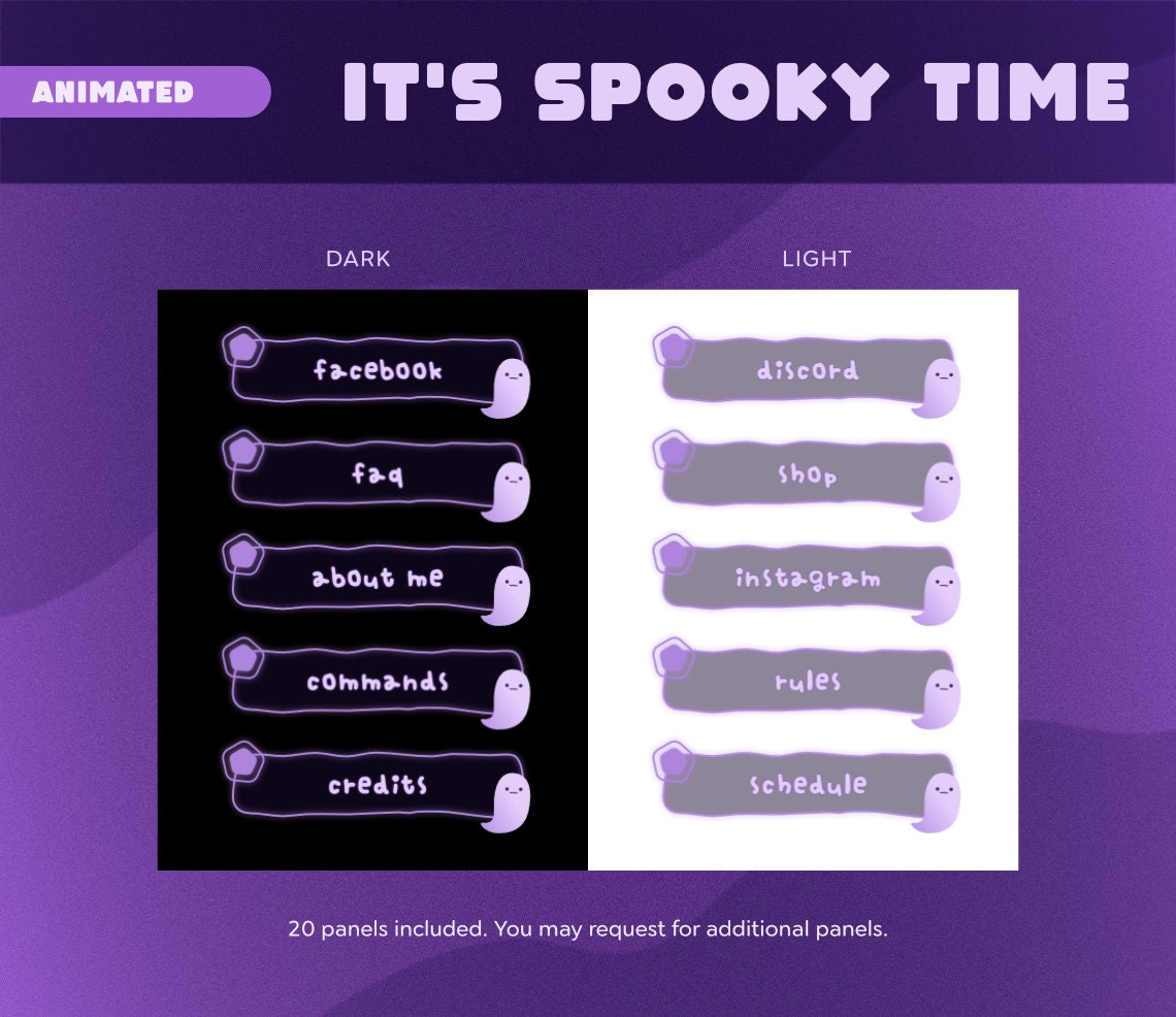 It's Spooky Time Animated Twitch Pack Halloween Ghost - Etsy