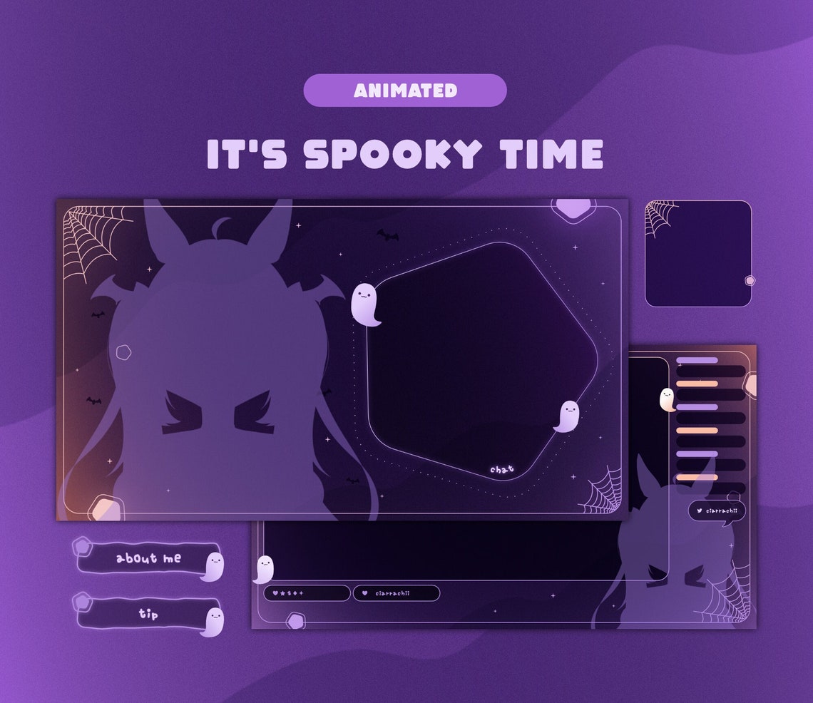 It's Spooky Time Animated Twitch Pack Halloween Ghost - Etsy
