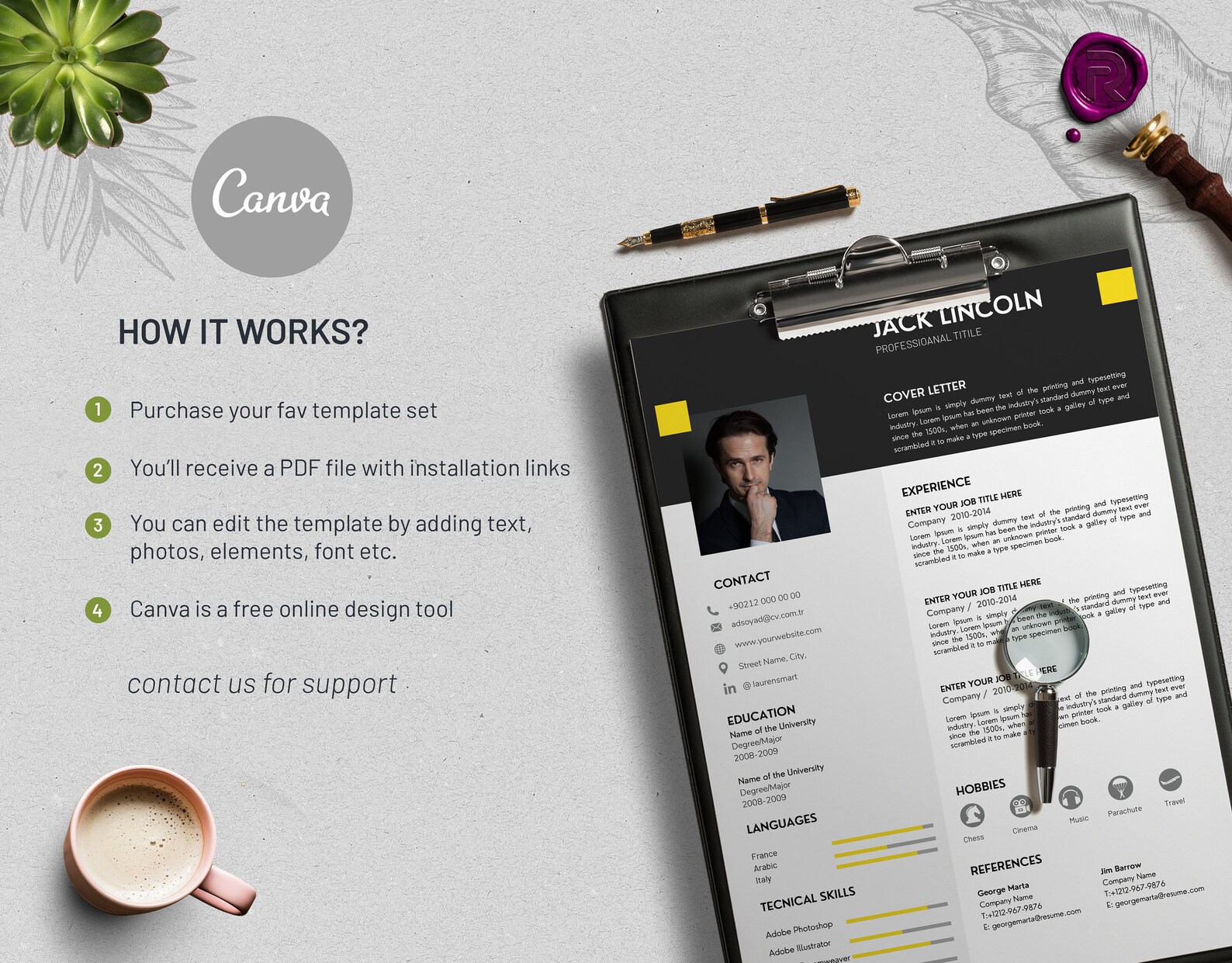 Clean and Simple, Cv Template Professional and Minimalist Resume ...