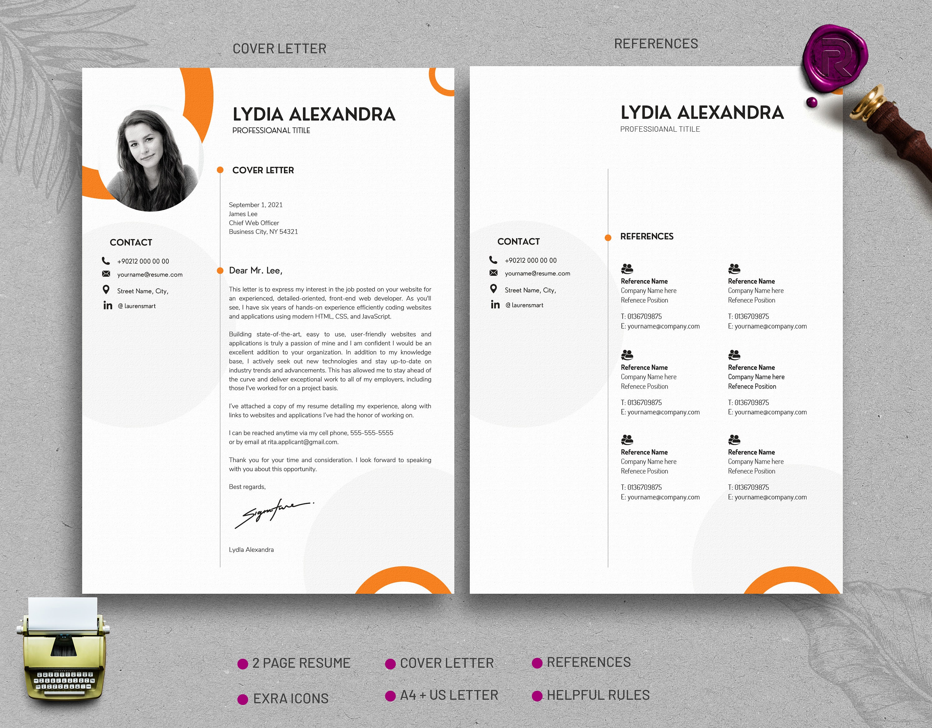 Clean and Simple, Cv Template Professional and Minimalist Resume ...