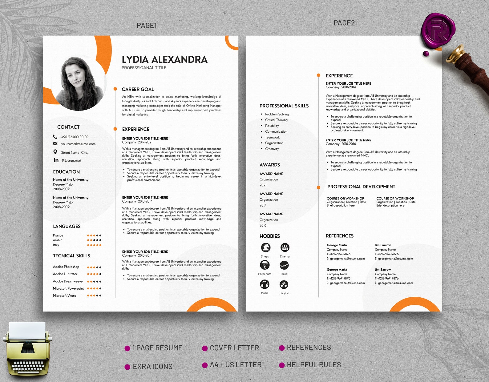 Clean and Simple, Cv Template Professional and Minimalist Resume ...