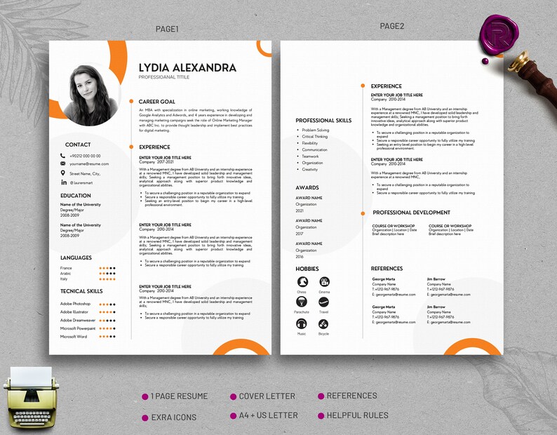 Clean and Simple, Cv Template Professional and Minimalist Resume ...