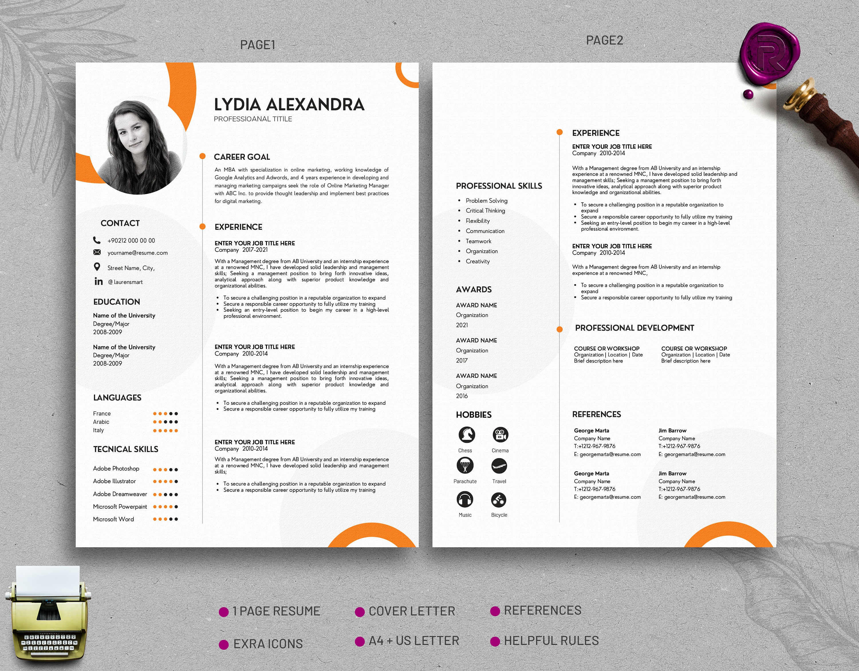 Clean and Simple, Cv Template Professional and Minimalist Resume ...