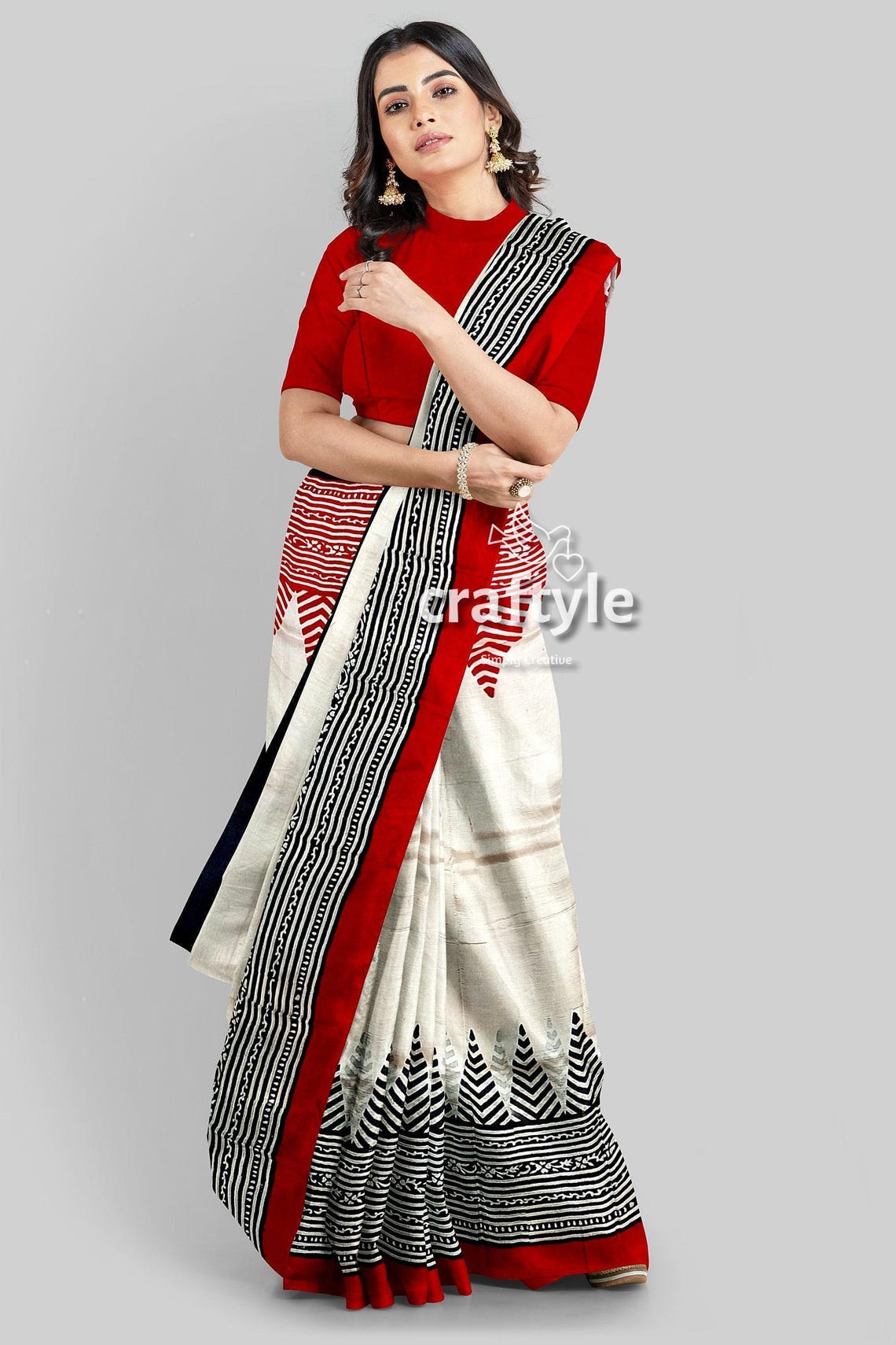Hand Block Printing Pure Silk Sari | Mulberry Pure Silk Sarees for ...