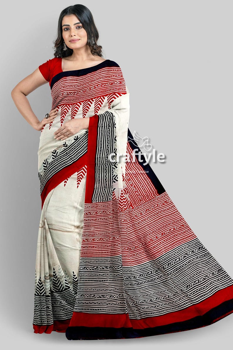 Hand Block Printing Pure Silk Sari | Mulberry Pure Silk Sarees for ...