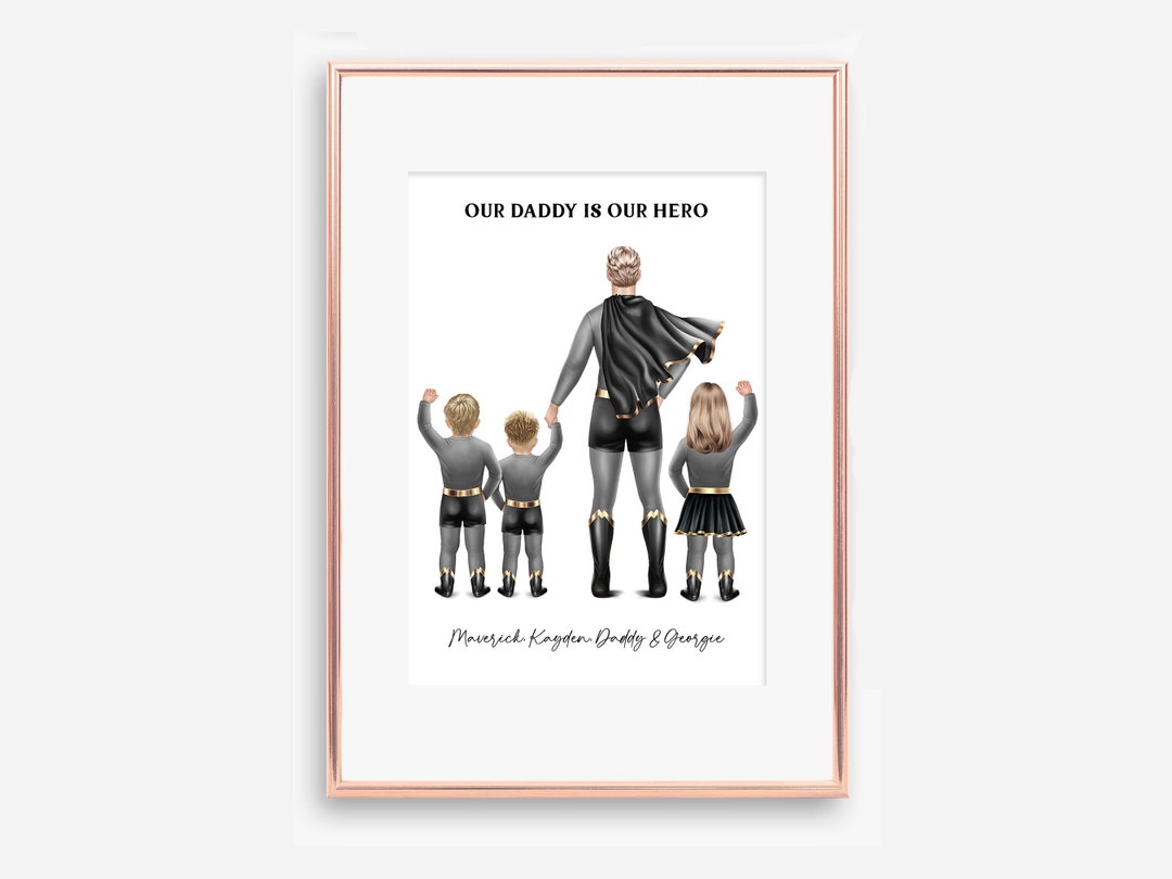 Digital File, Custom Dad Print, Superhero Dad Print, Personalised Dad ...