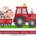 Farm Animals Red Tractor PNG: Farm Clipart (digital Download) - Etsy
