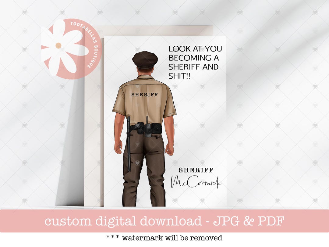 Printable Personalised Sheriff Promotion Card | Funny Police Congratulations | Law Enforcement ...