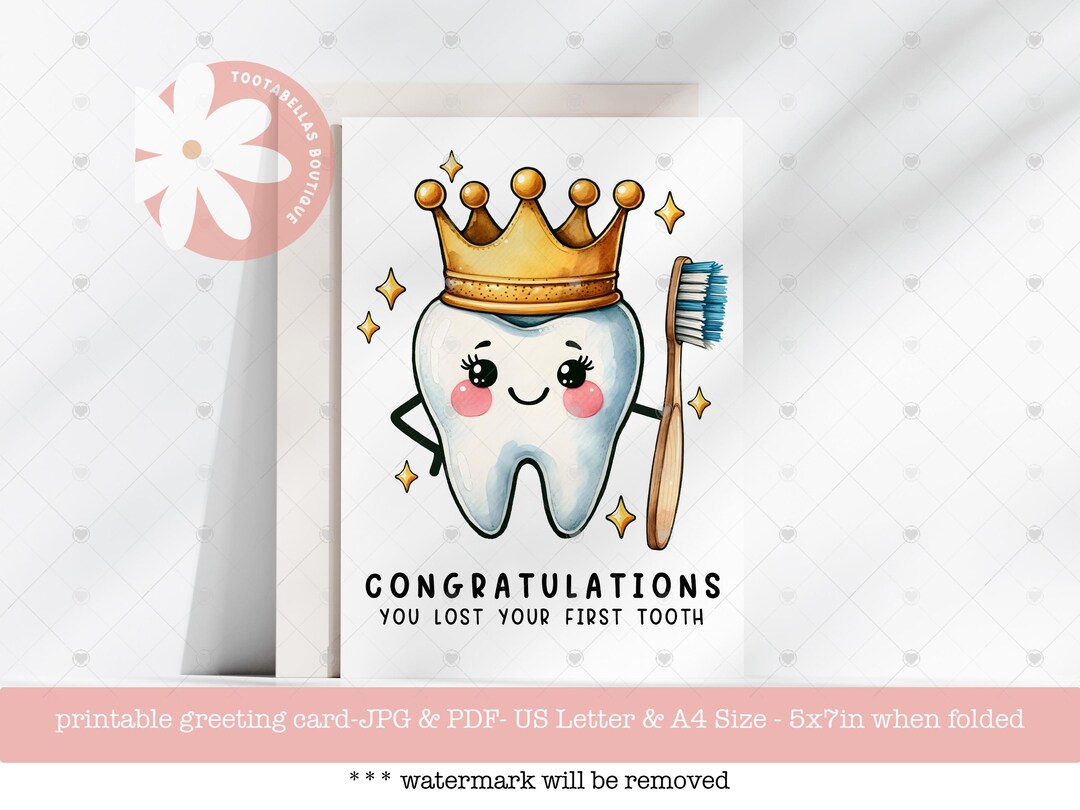 Tooth Fairy Card Printable: Lost Tooth Celebration (digital Download ...