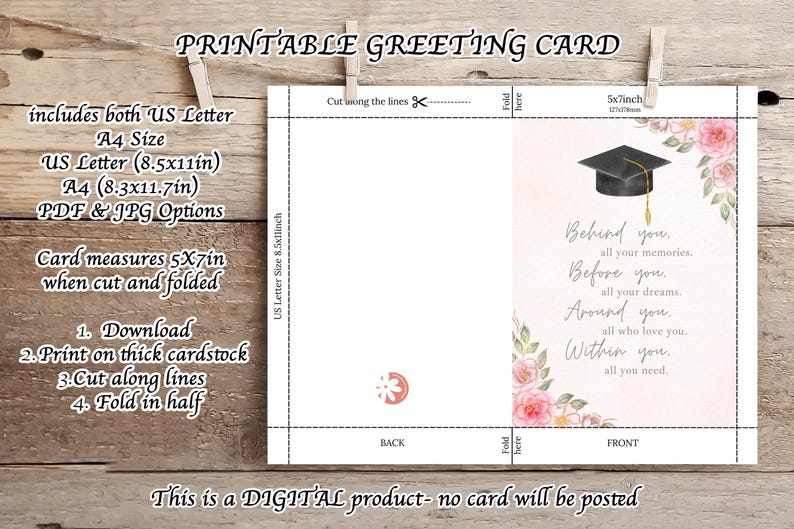 Graduation Card Printable | Inspirational Graduation Greeting Card ...