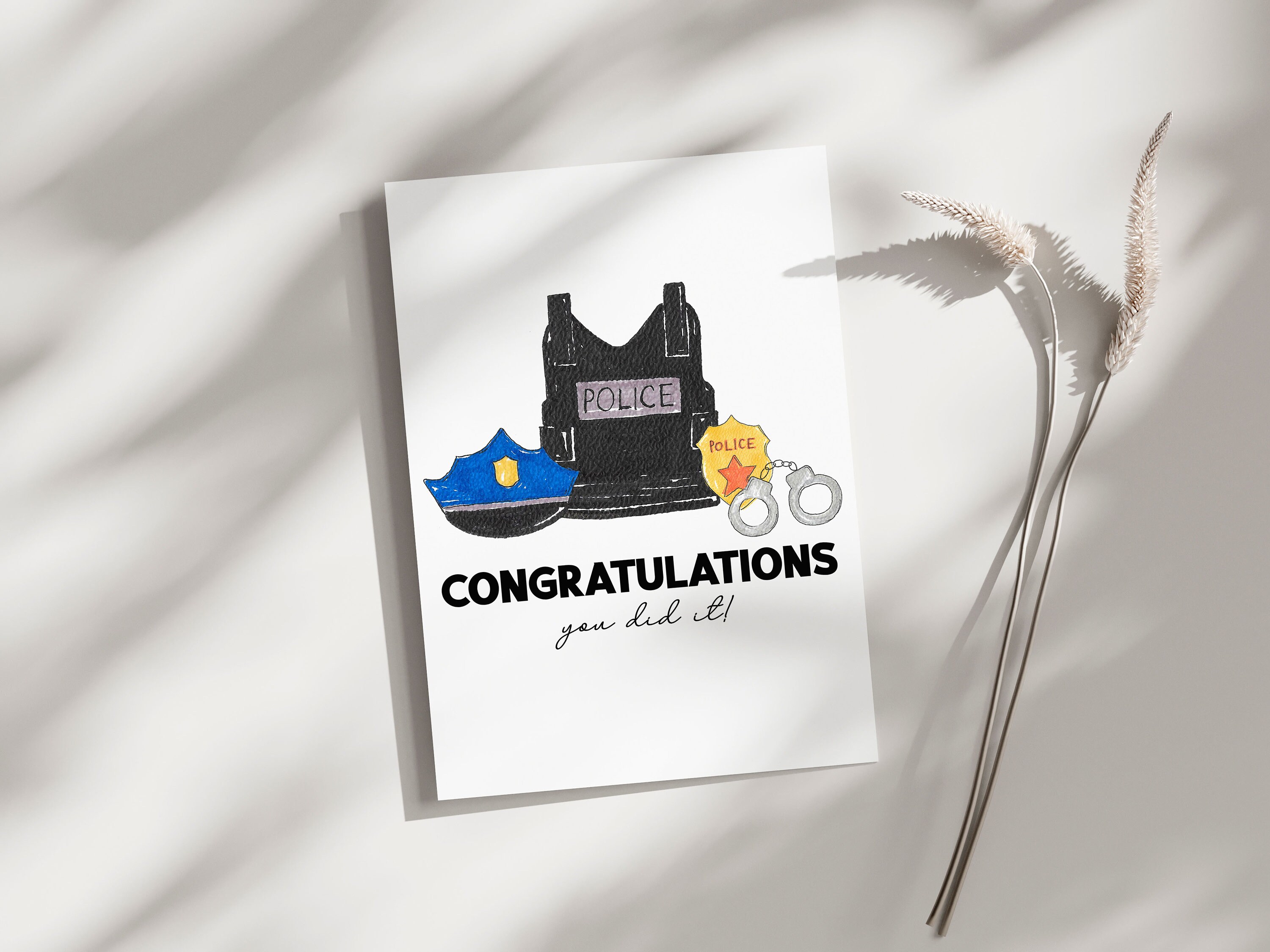 Police Academy Graduation Card: Congratulations Graduate (printable ...