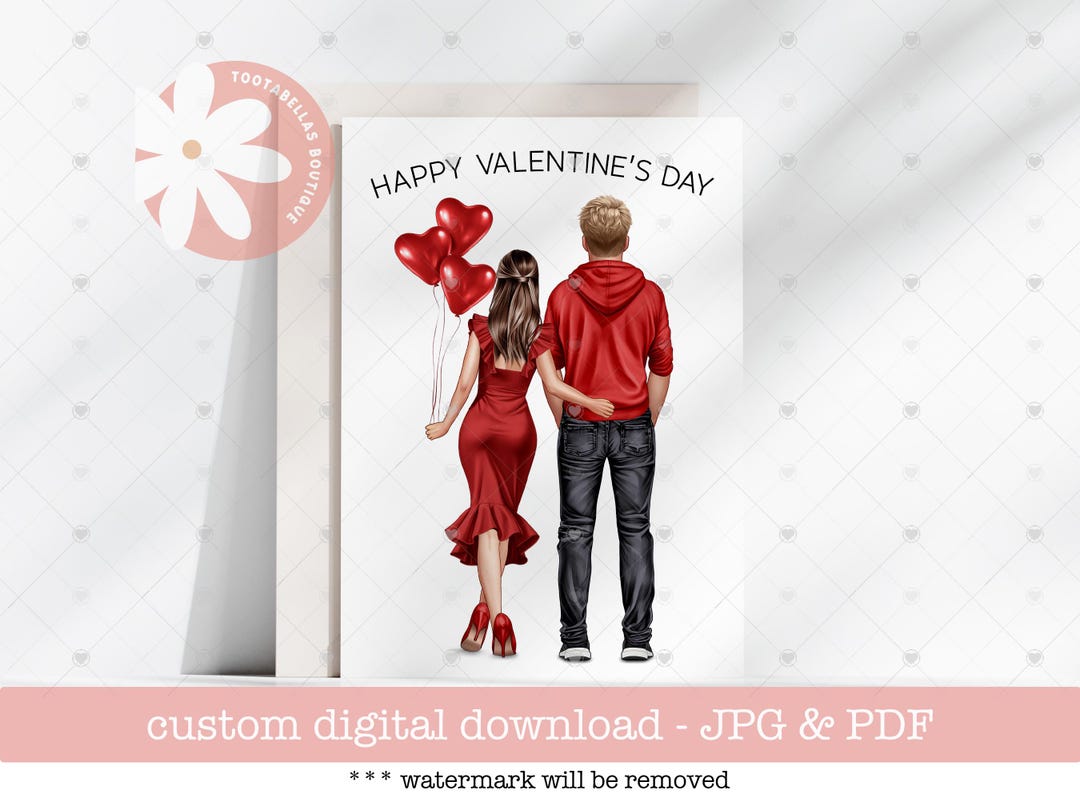Printable Personalised Couple Card, Couples Anniversary Card, 5x7 ...