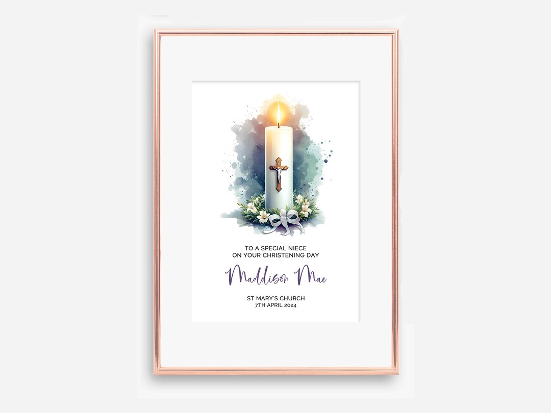 Digital File, Personalised Christening Print, Custom Name Baptism Print ...