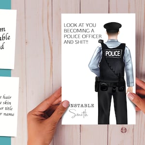 Printable Personalised Police Academy Graduation Card, Law Enforcement ...