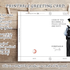 Printable Personalised Police Academy Graduation Card, Law Enforcement ...